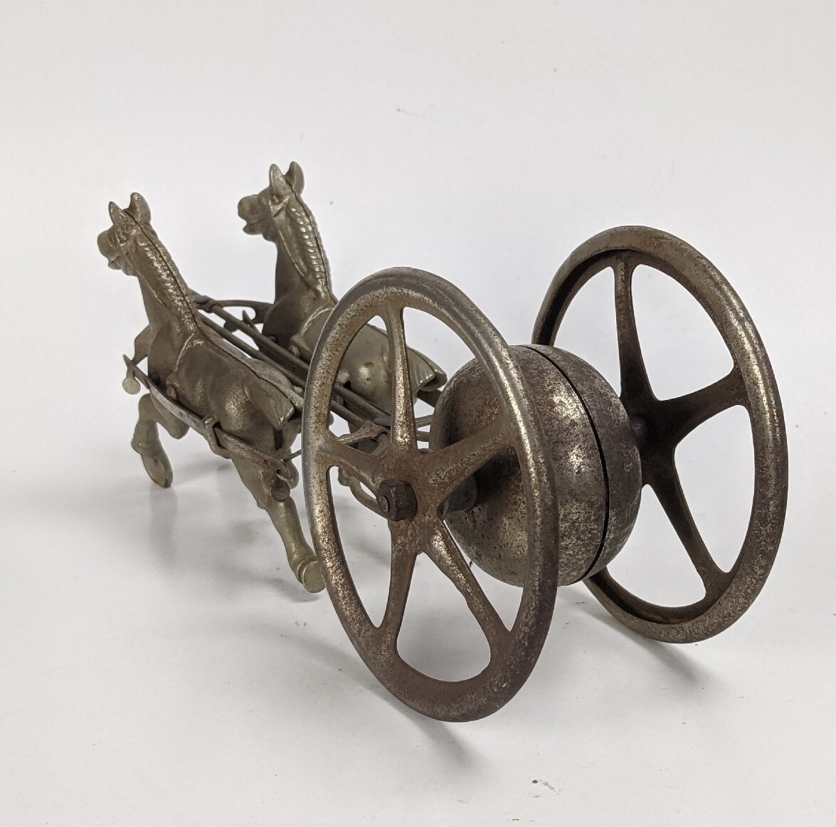 Rare Antique 1900's Watrous Metal Galloping Horse on Wheels Pull Toy w ...