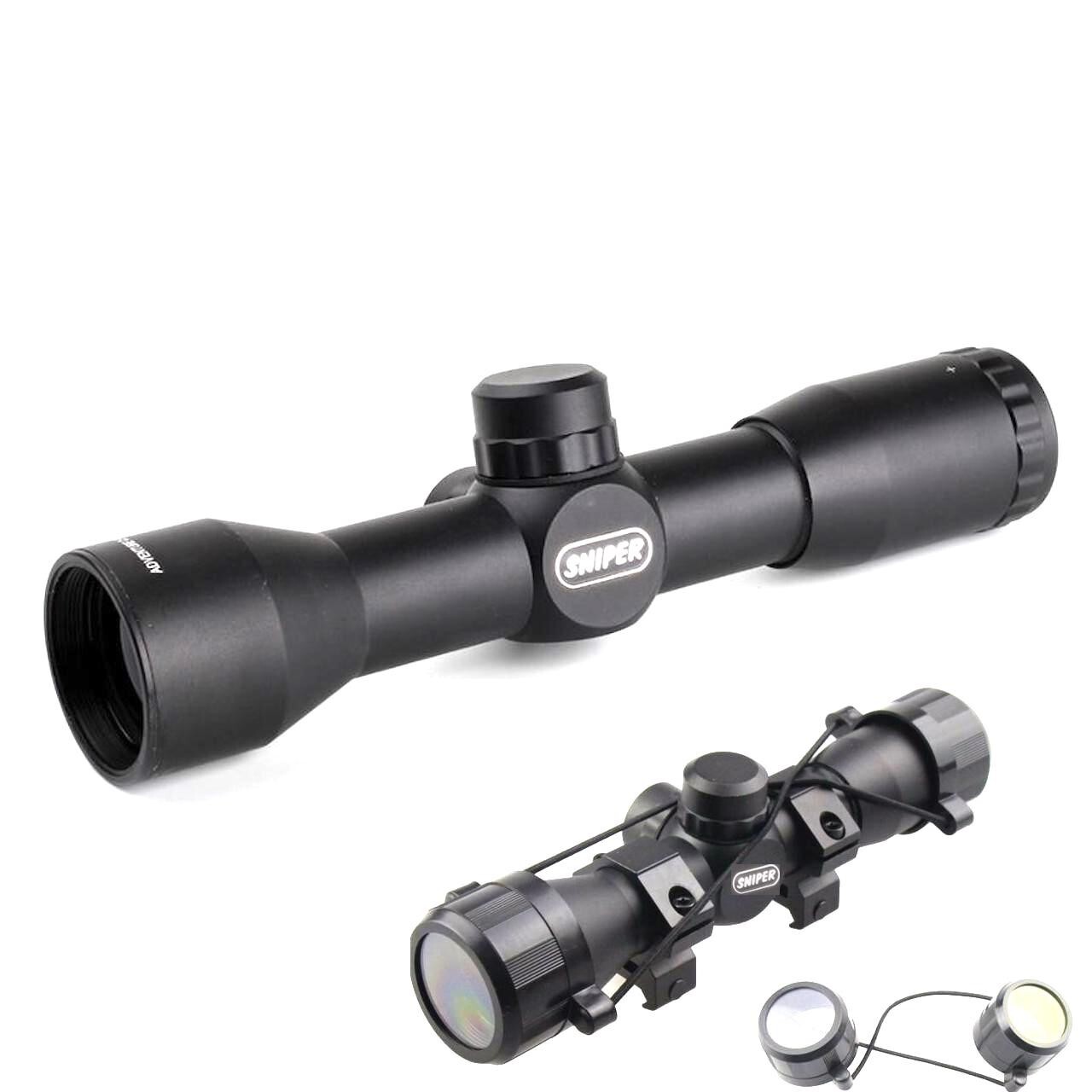 Sniper compact 4X32 Compact Scope 223/ 308/ Crossbow Scope /w Rings ...