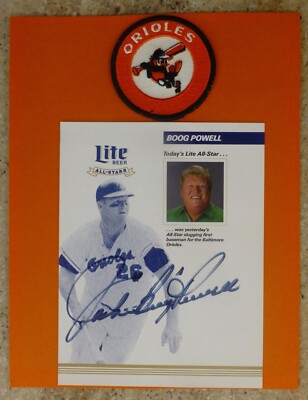 BOOG POWELL - SIGNED / AUTOGRAPH 6x7.75 MILLER LITE PHOTO - BALTIMORE ...