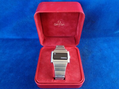 1972 OMEGA Time Computer 1 Cal. 1600 LED Watch White Gold Filled w ...
