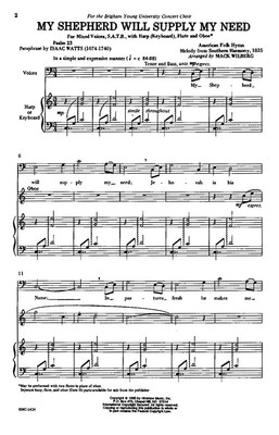 My Shepherd Will Supply My Need SATB Arranger: Mack Wilberg | eBay