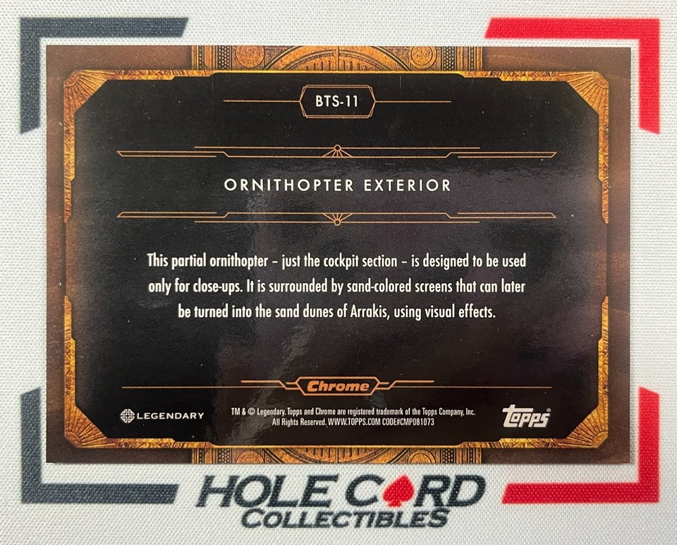 ORNITHOPTER EXTERIOR 2024 Topps Chrome Dune #BTS-11 Behind the Scenes ...