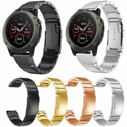 For Garmin Fenix 5 5S 5X 6 6X 6S QuickFit Stainless Steel Metal Watch ...