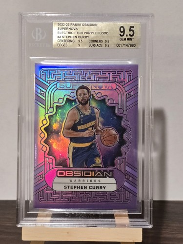 Panini Obsidian STEPH CURRY Supernova Purple Flood /49 BGS 9.5 Pop 1 ...