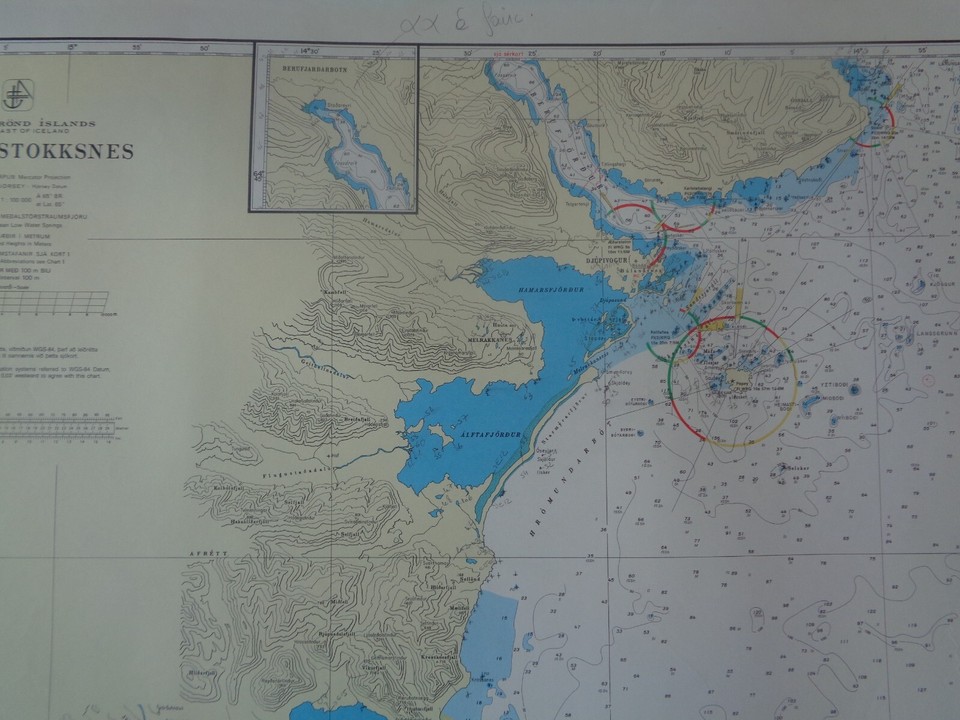 Marine Map / Hlada - Stokksnes - East Coast of Iceland Iceland | eBay