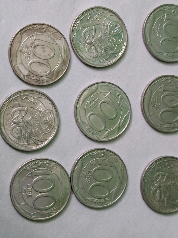 17 Repvbblica Italiana 100 Lire Italy FAO 1945-95, 1993 R-1998 R Coin ...