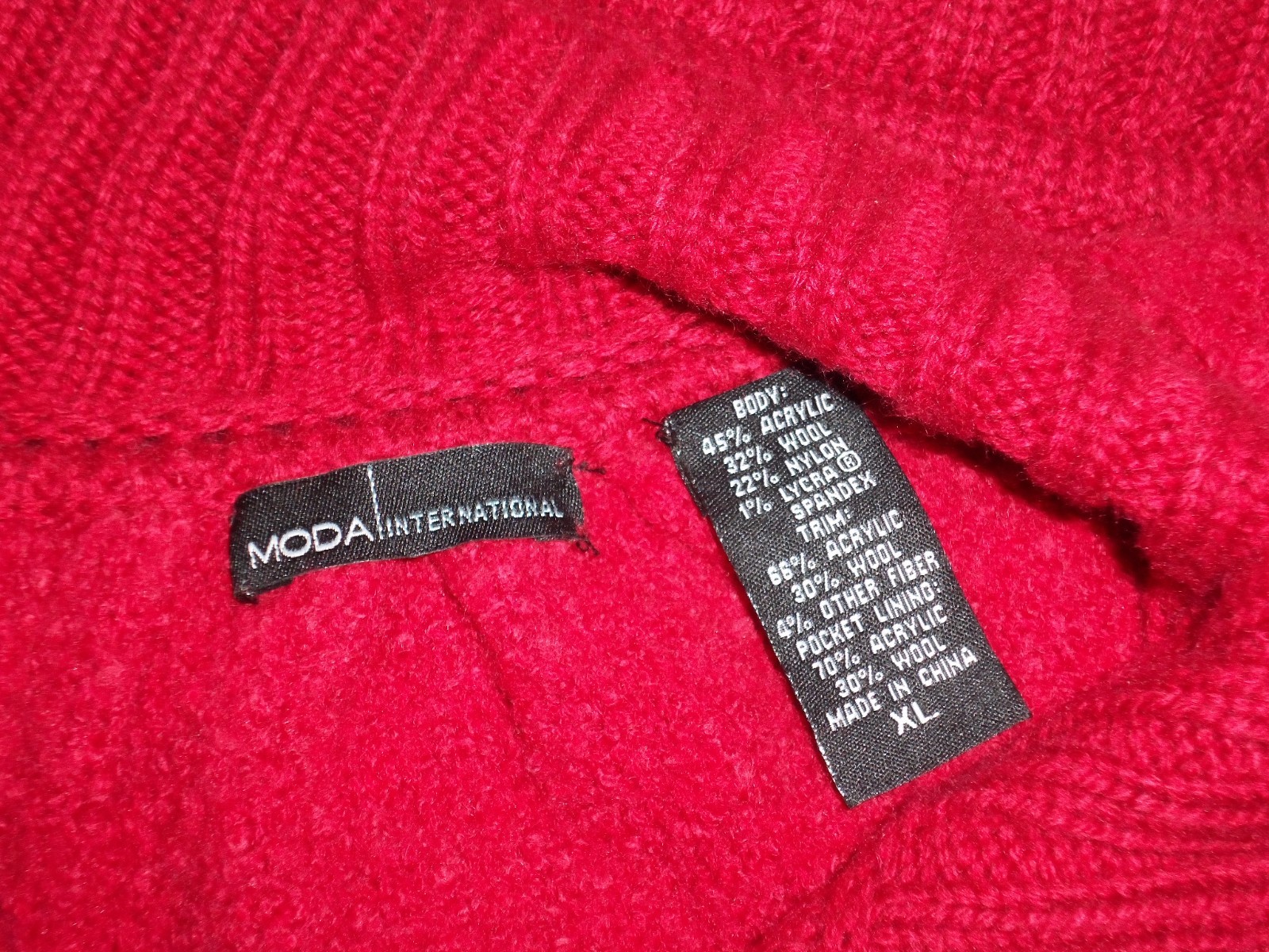 Victoria's Secret Moda International Red Boucle Cardigan Pockets ...