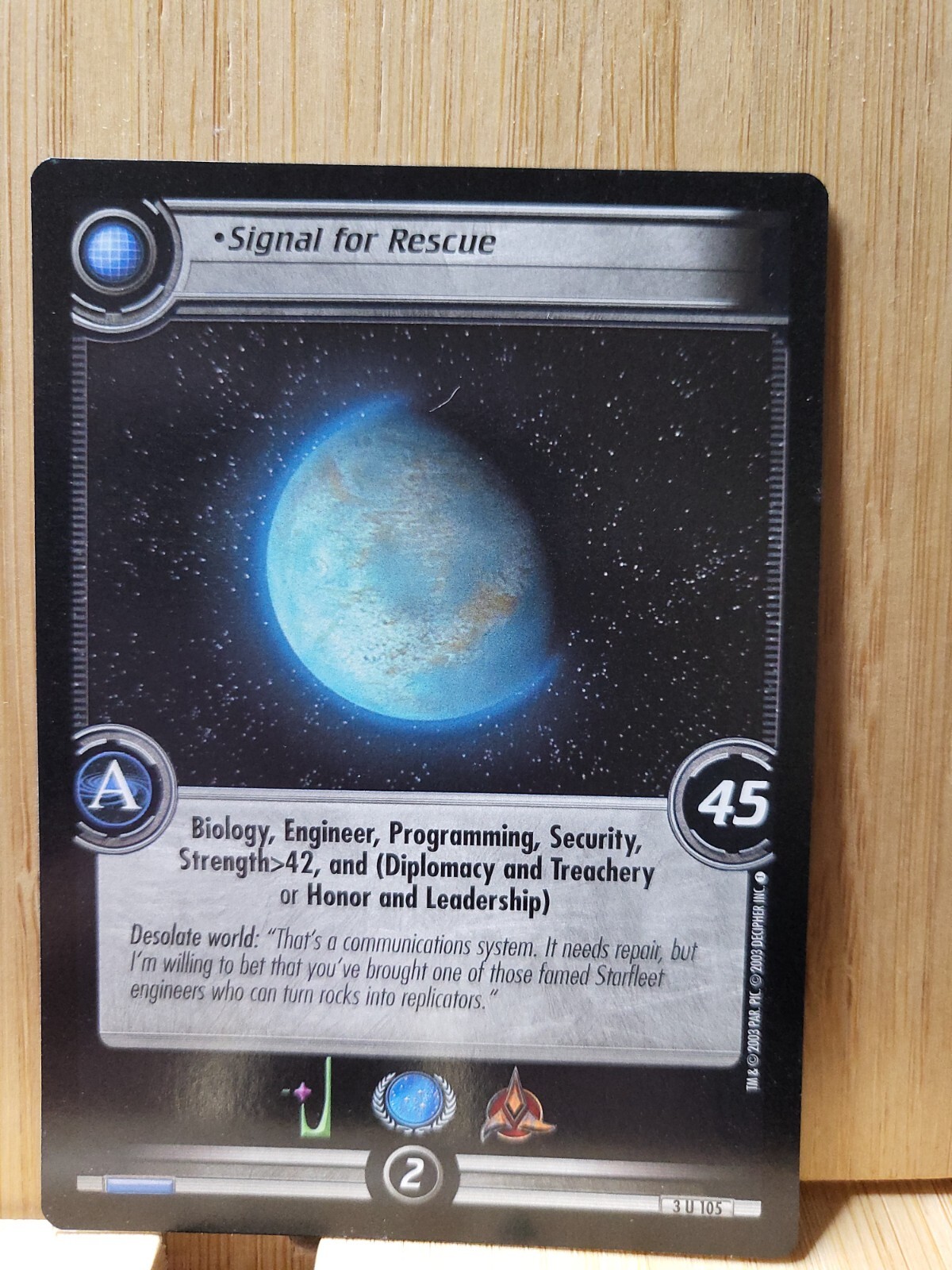 Star Trek TCG🏆2003 SIGNAL FOR RESCUE Trading Card 🏆FREE POST | eBay ...