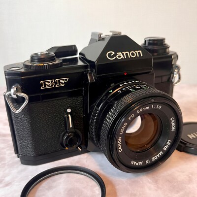 Canon EF SLR 35mm Film Camera w/ Canon Lens FD 50mm F1.8! From Japan | eBay