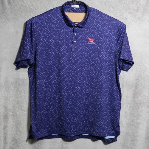 Peter Millar Polo Shirt Mens 2XL Purple Summer Comfort 123rd US Open ...