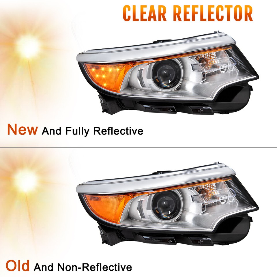 For 2011-2014 Ford Edge Halogen Chrome Right Passenger Headlight ...