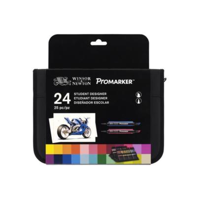 Winsor Newton Promarkers 24 Student Designer Colour Pens Case Edition ...