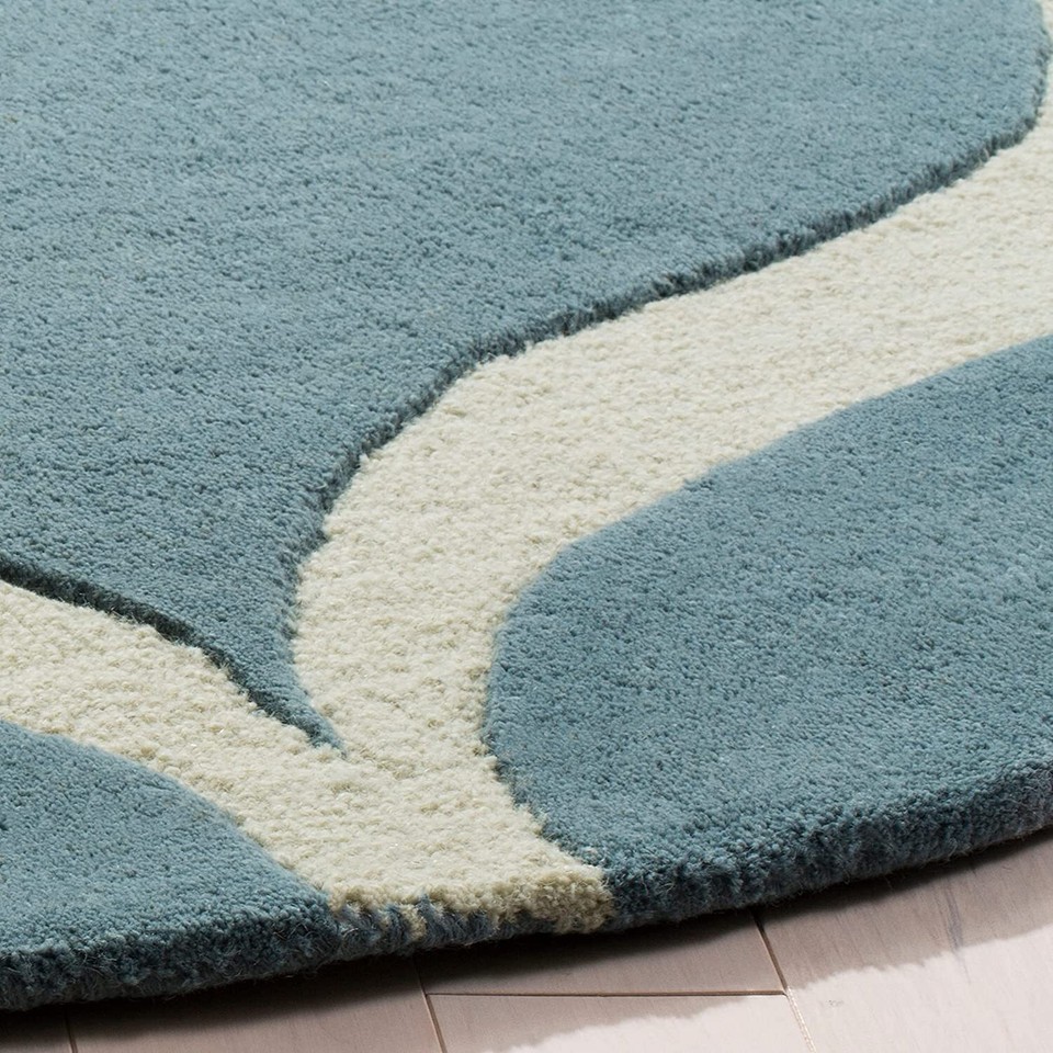 Hand Tufted Round Woollen Modern Area Rug for Living Room 8 X 8 Feet ...