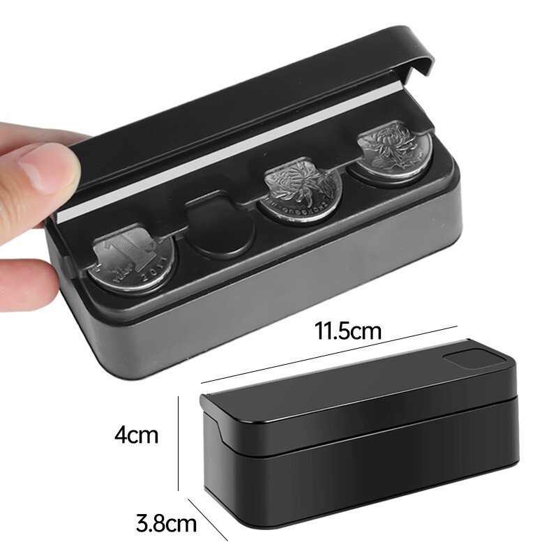2 PCS Coin Holder for Car, Portable Mini Change Storage Box,Auto Coin ...
