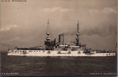 USS Alabama World War I US ship vessel trimmed card rppc (102) | eBay