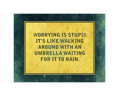 Worrying Is Stupid Typography Motivation Quote Border Art Canvas Print ...