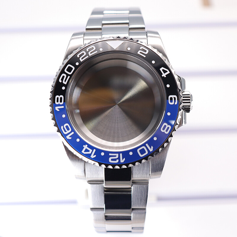 40mm Modified GMT watch case strap Sapphire Glass stainless steel ...