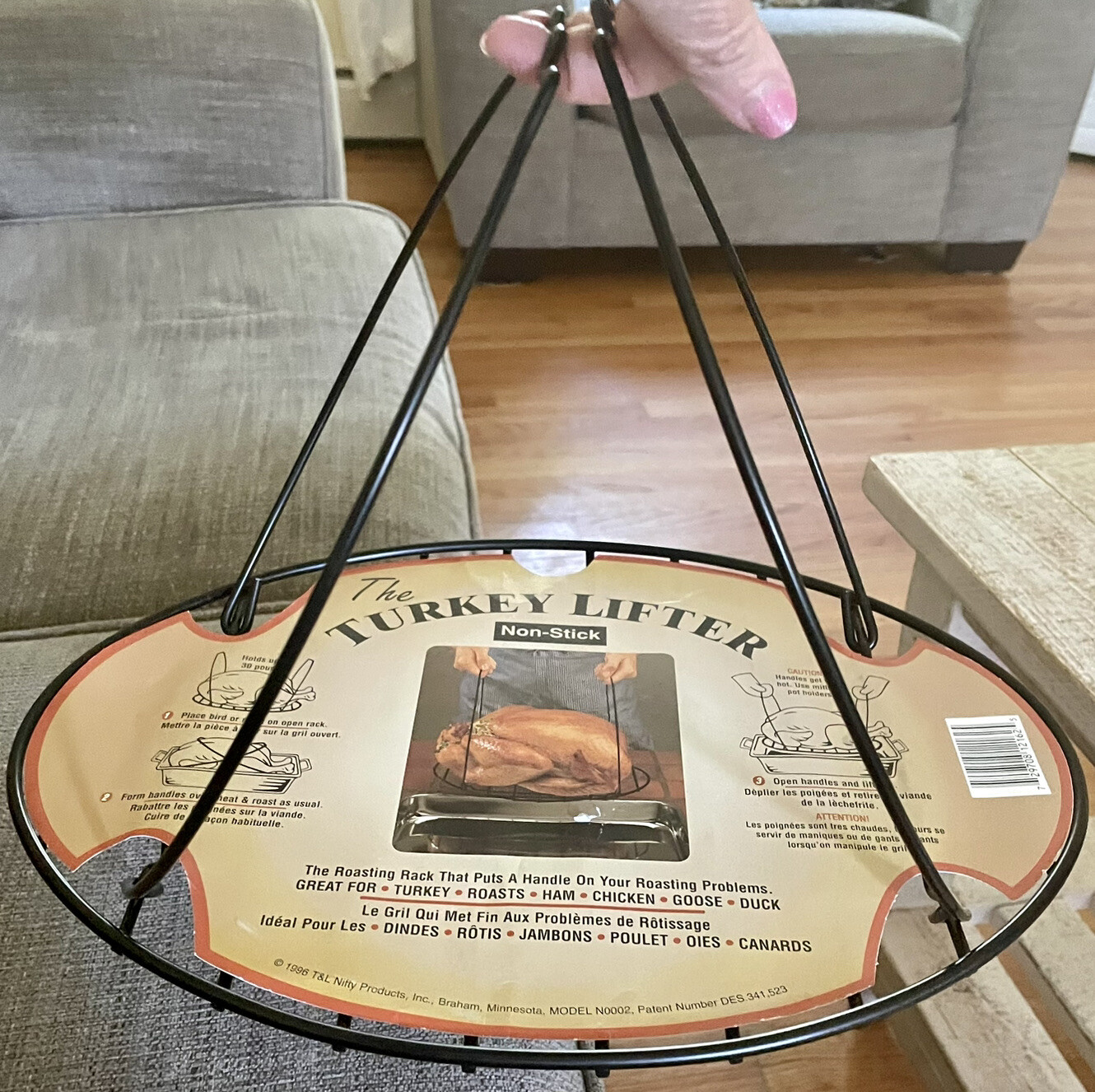 The Turkey Lifter Roasting Rack Up to 30 Lb Poultry Kitchen Utensil ...