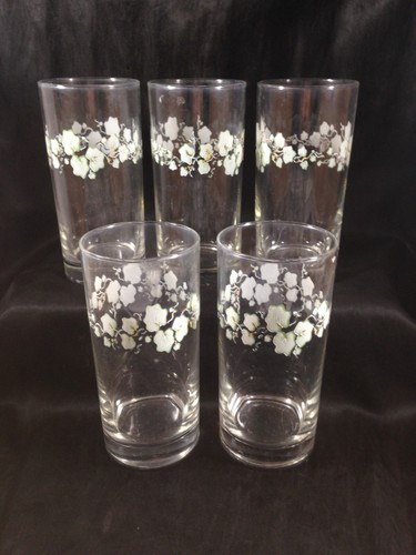 Set of 5 Vintage Libbey Glass Ivy Strand Flat Tumbler Glasses | eBay