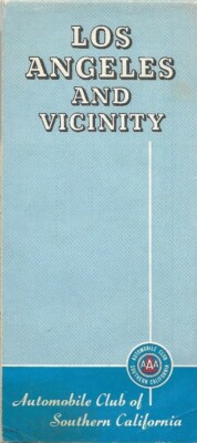 1972 ACSC Road Map LOS ANGELES California Beverly Hills Hollywood ...