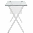 Modway Stasis Modern Stainless Steel Office Desk in White Finish | eBay