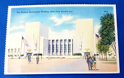 Postcard "Federal Government Building" 1939 New York Worlds Fair 1988 ...