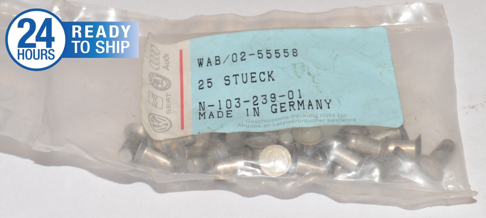 Genuine Audi Volkswagen Countersunk Rivet 4X8 25 Pcs n10323901 | eBay