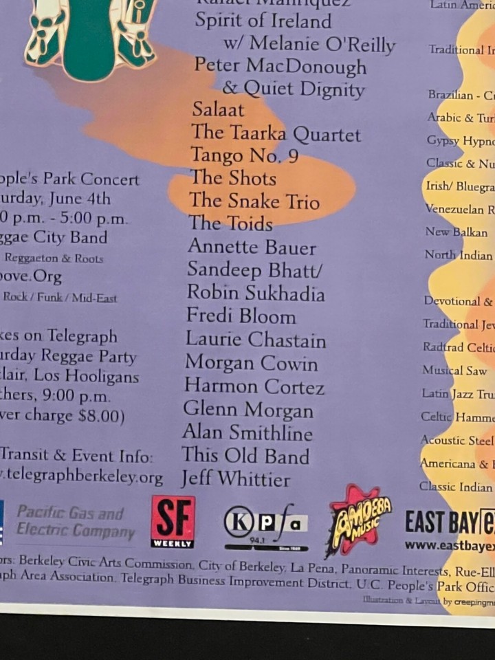 Berkeley World Music Weekend 2005 Original City Wide Concert Poster | eBay