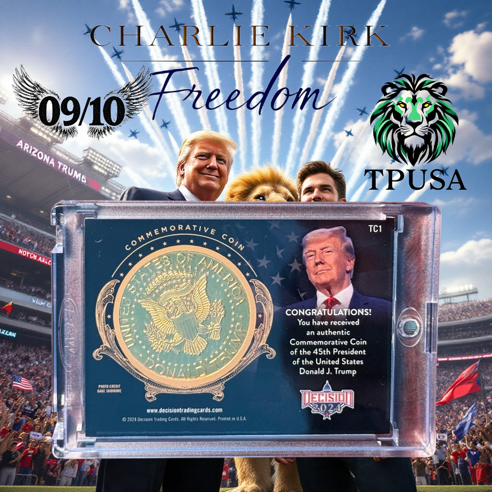 DECISION 2024 DONALD TRUMP NEVER SURRENDER COIN with CHARLIE KIRK DATE ...
