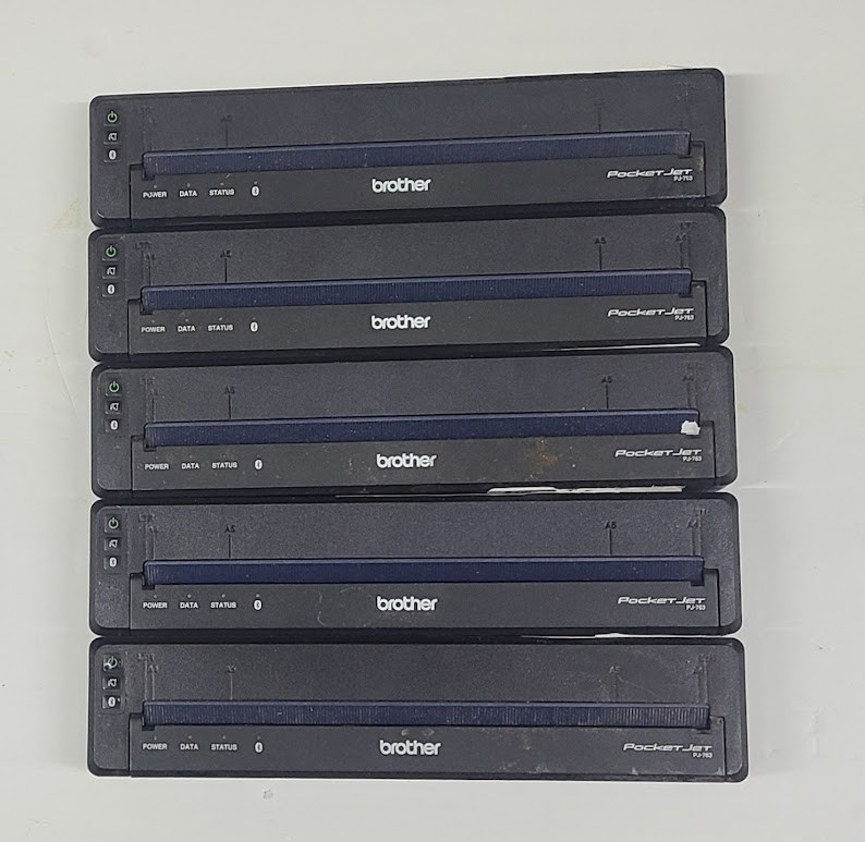Lot of 5 x Brother PocketJet 7 PJ763 PJ-763 Thermal Printers - For ...