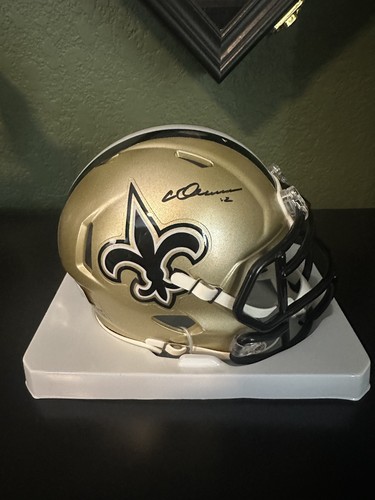 Chris Olave Signed Mini Helmet New Orleans Saints Beckett Cert- Free ...