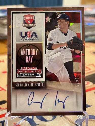 2015 Panini Contenders Anthony Kay Rookie Auto Cracked Ice /23 USA ...