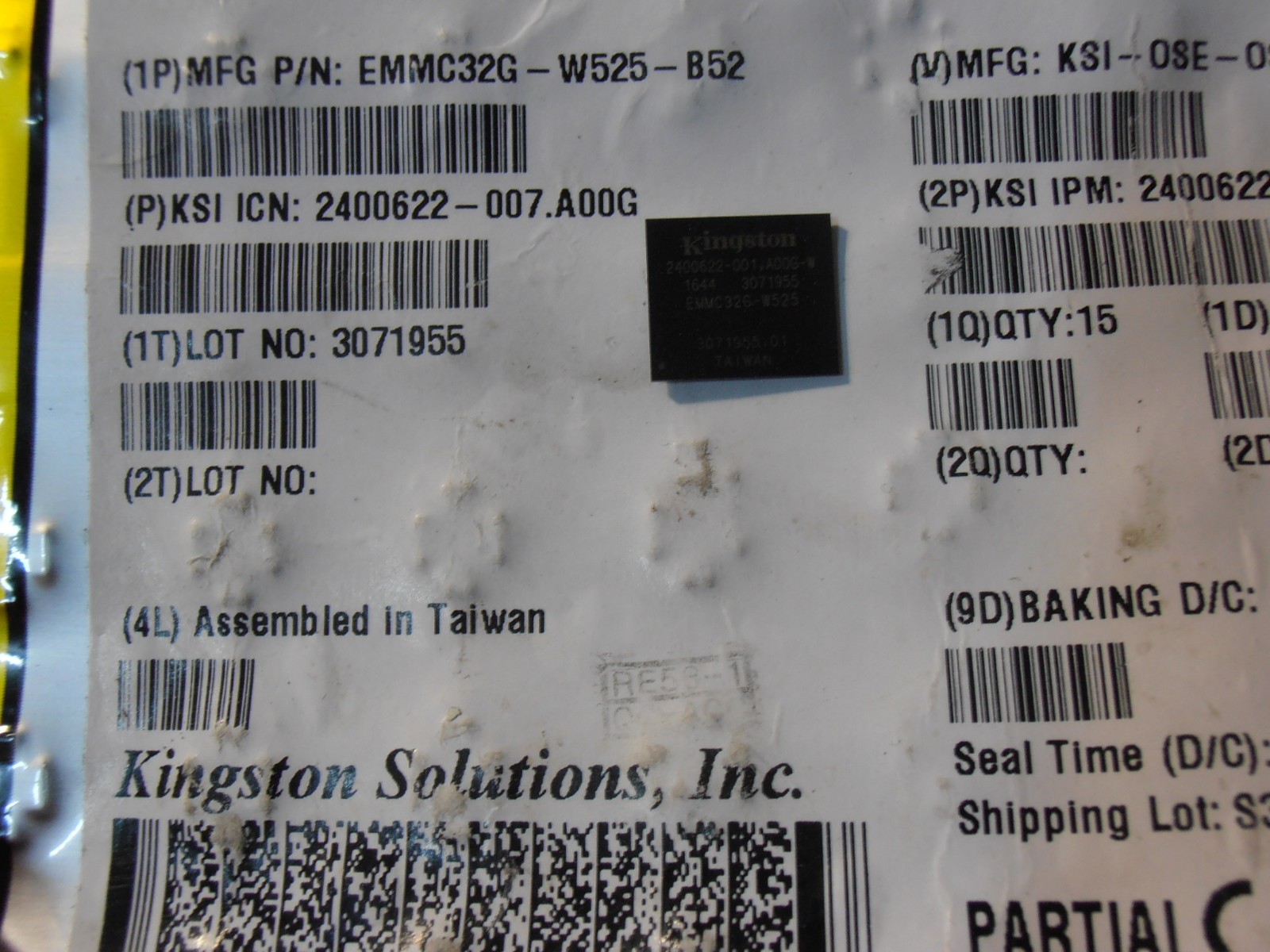 EMMC32G-W525 32GByte MLC 5.0 HS400 I-Temp FBGA153 KINGSTON | eBay