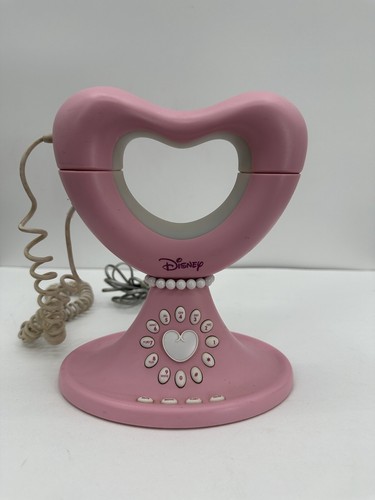 VTG Disney Princess Corded Phone Home Telephone Girls Heart Shaped Pink ...