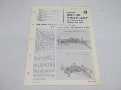 International Spring Tooth Harrow Attachment Sales Reference Brochure ...