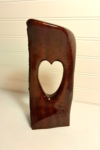Michael R. Genereux of Guam Ifit Wood Sculpture Heart Carved Wood ...