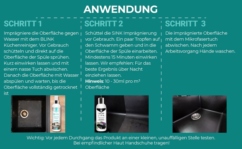 Shieldon Protects protection and care set for granite sinks – cleaner ...