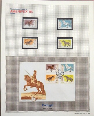 AMERIPEX '86 Portugal - Mint Stamps & FDC in Mounts to Page with Outer ...