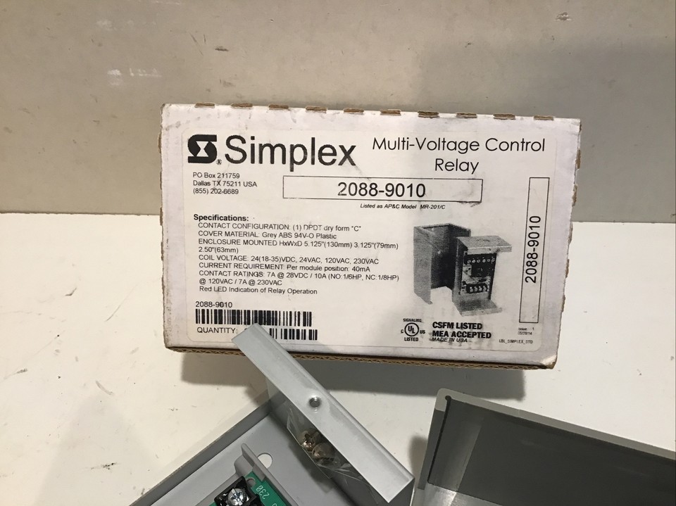 *NIB* *New* Simplex 2088-9010 Fire Alarm Control Relay Multi Voltage | eBay