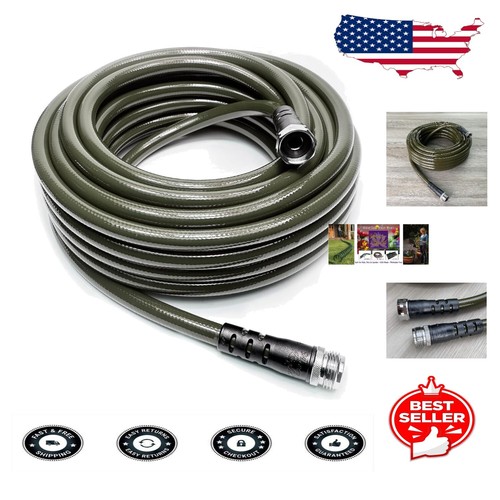 25-Foot Olive Green Water-Safe Polyurethane Garden Hose - Lightweight ...