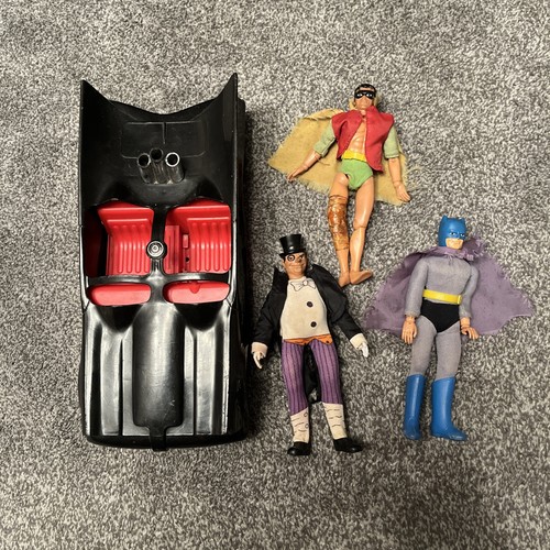 Vintage 1974 MEGO Batman & Robin & Penguin Batmobile Set PLEASE READ ...