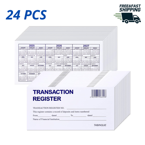 24 Pack Checkbook Registers, Easy Read Personal Checkbook Transaction ...