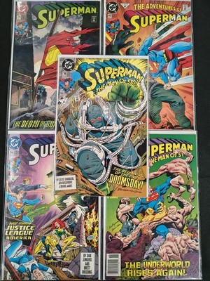 Superman First Appearance Of Doomsday And Death Of Superman Lot Of 5 ...