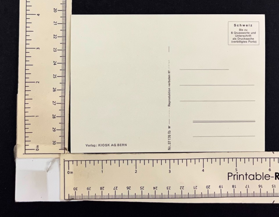 1987 Swiss Alps Cow Bell Poem Bern Switzerland Meadow Lake Vintage ...