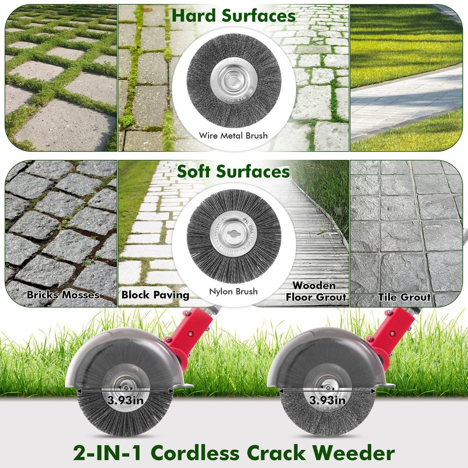 800W Garden Gear Electric Weed Sweeper Moss Remover Grass Patio Cleaner ...