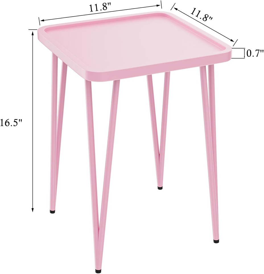 Square Side Table, Small Side Table for Small Spaces, Small Metal End ...