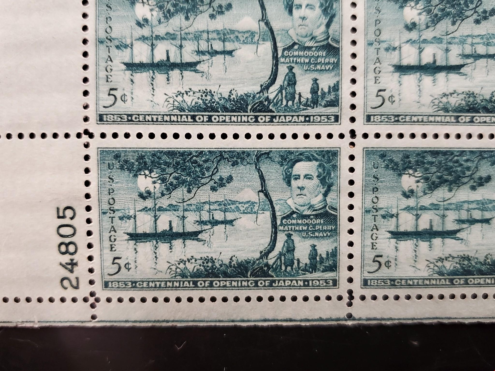 Vtg '53 Commodore Matt C Perry US Navy Centennial Japan 5 Cent USPS ...