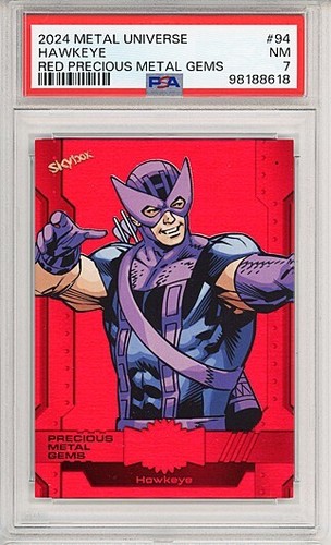 2024 -HAWKEYE- /100 PSA 7 MARVEL METAL UNIVERSE RED PMG MCU Comic ...