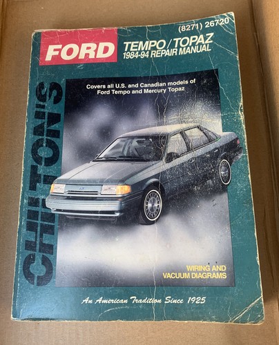 Ford Tempo Mecury Topaz Repair Shop Manual 1984 1985 1986 1987 - 1990 ...