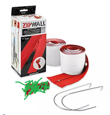 New ZIPWALL Zipper Self-Adhesive Pk2 3x7" (DAMAGED BOX, NO CUTTER ...